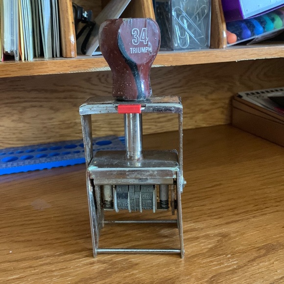 Office | Antique Date Paid Receipt Stamp | Poshmark